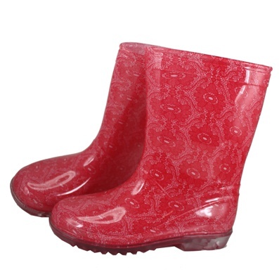 Kids red snow pvc rain boot