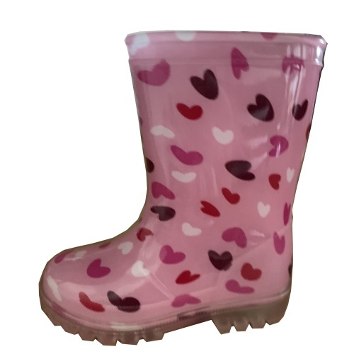 kids' pink heart Pvc footwear