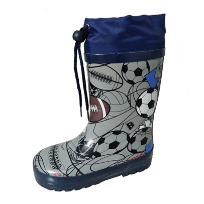 Kids popular boy's football rubber rain boot welly