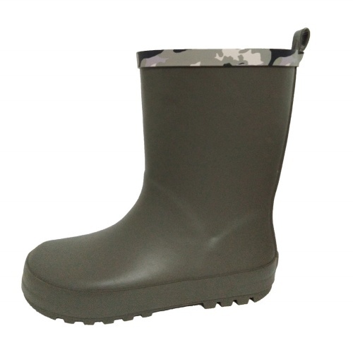 Kids grey solid rubber rain boot